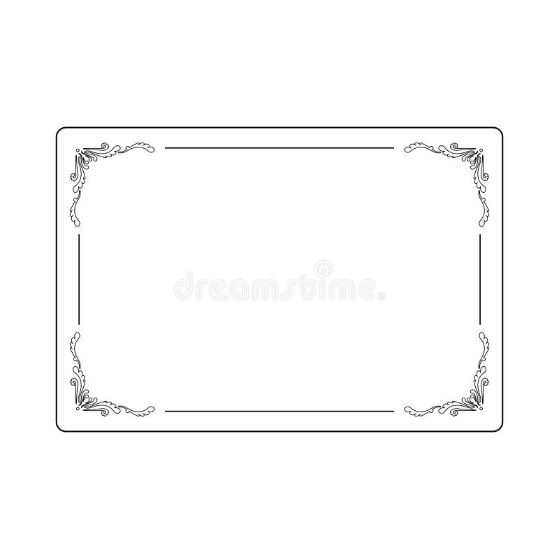 Filigree Border with Floral Stock Vector - Illustration of text, white ...