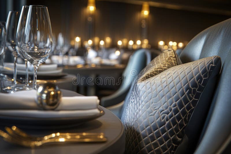 Elegant Fine Dining Restaurant Setting with Candlelit Ambiance and ...