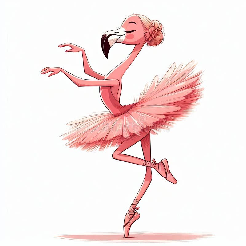 Elegant Flamingo Performing Ballet Dance Stock Illustration ...