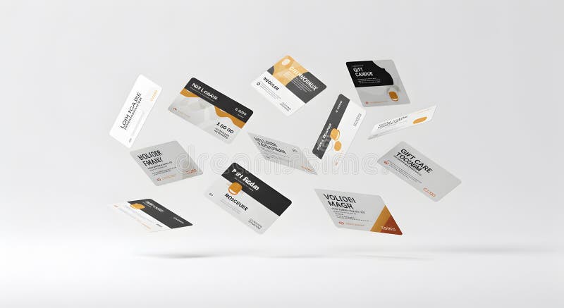 Elegant Floating Assortment of Gift Cards with Modern Design Elements ...
