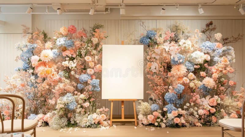 Elegant Floral Backdrop with Blank Canvas for Artistic Inspiration ...