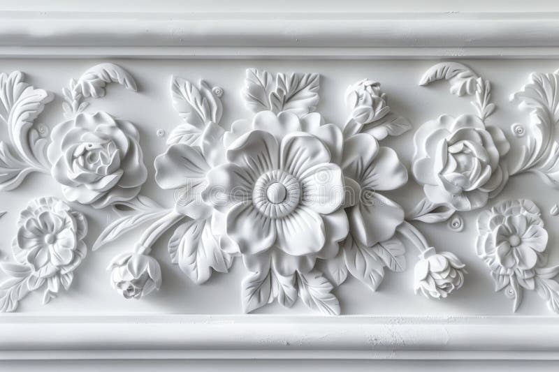 Elegant Floral Bas Relief Wall Design for Interior Decor and Art ...