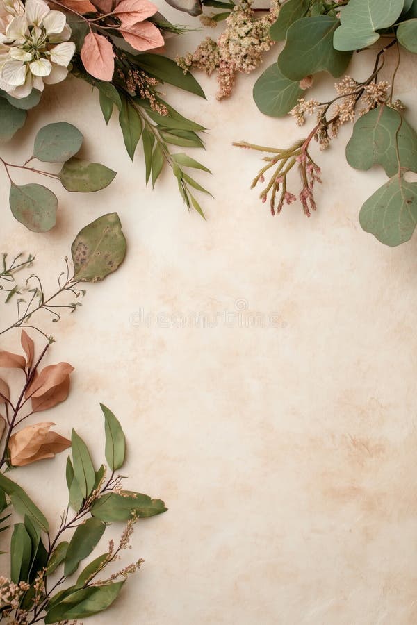 Elegant Floral Border on Neutral Background for Invitations and Designs ...