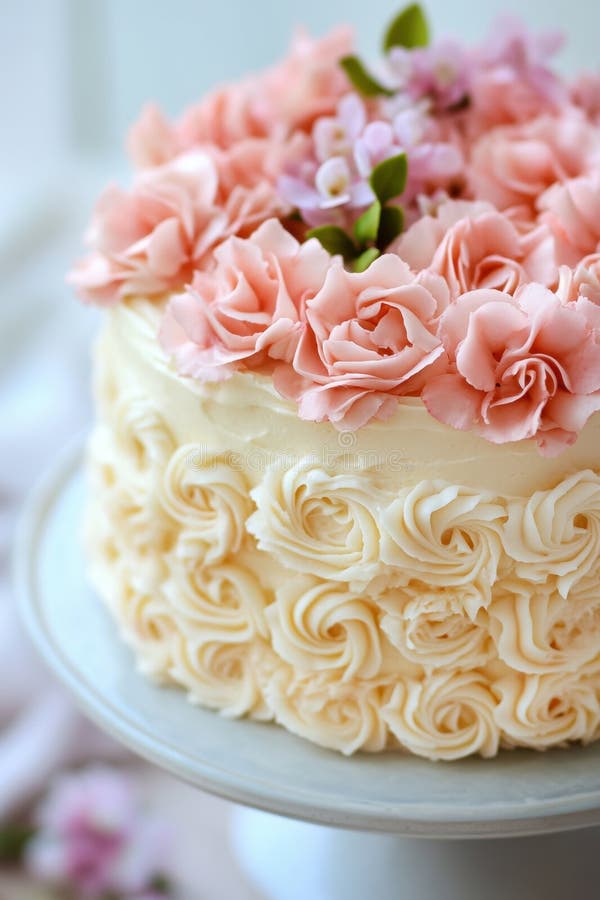 Elegant Floral Cake Design for Spring Celebration and Wedding Events ...