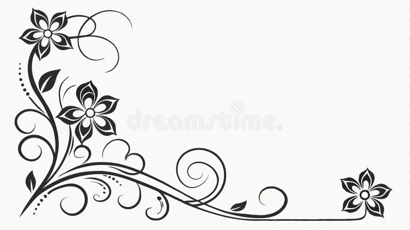 Elegant Floral Corner Design, Decorative Nature Vector Art Generative ...