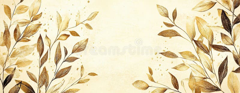Elegant Floral Design Featuring Golden Leaves on a Subtle Background ...