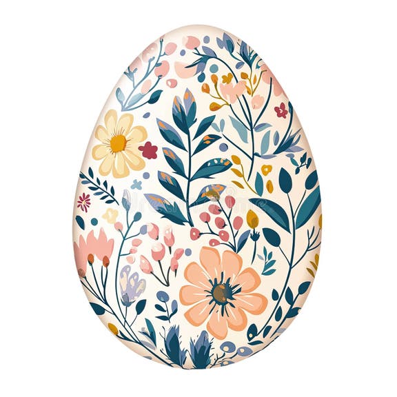 Elegant Floral Easter Egg Masterpiece. Stock Vector - Illustration of ...