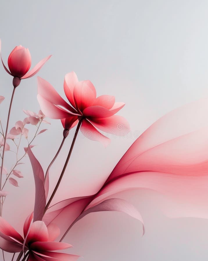 Elegant Floral Frame with Red and Pink Gradient Design Stock Image ...