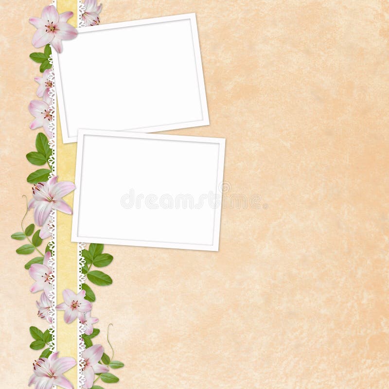 Elegant Floral Greeting Card Stock Illustration - Illustration of ...