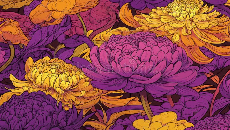 Elegant Floral Layout with Subtle Flowers and Striking Blooms. Produced ...