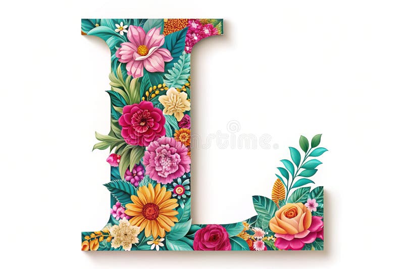 Elegant Floral Letter L Design Element Versatile Vector Illustration ...