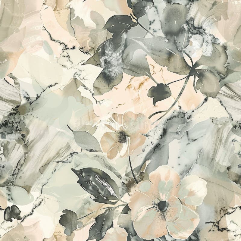 Elegant Floral and Marble Texture Abstract Background Design Stock ...