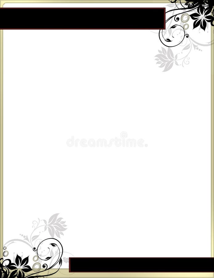 Elegant Floral Page Border Template Stock Illustration - Illustration ...
