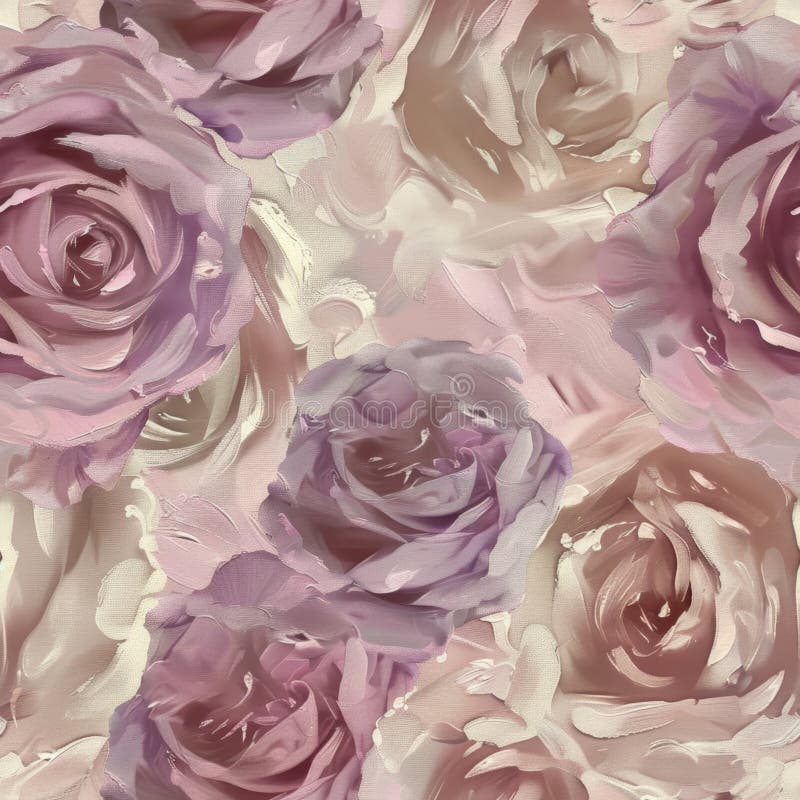 Elegant Floral Pattern Design with Soft Purple Roses Stock Image ...