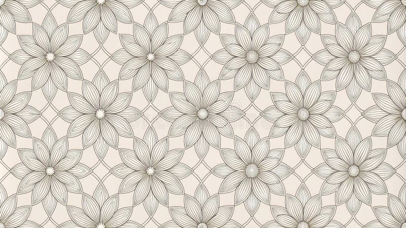 Elegant Floral Pattern with Interlocking Lattice Design for Textile and ...
