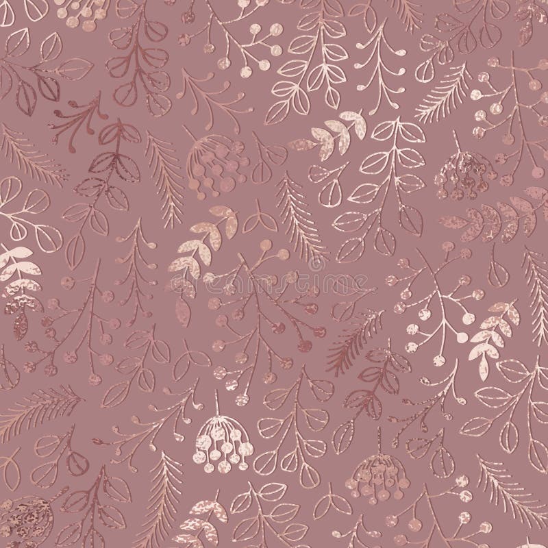 Elegant Floral Pattern. Rose Gold Stock Vector - Illustration of ...