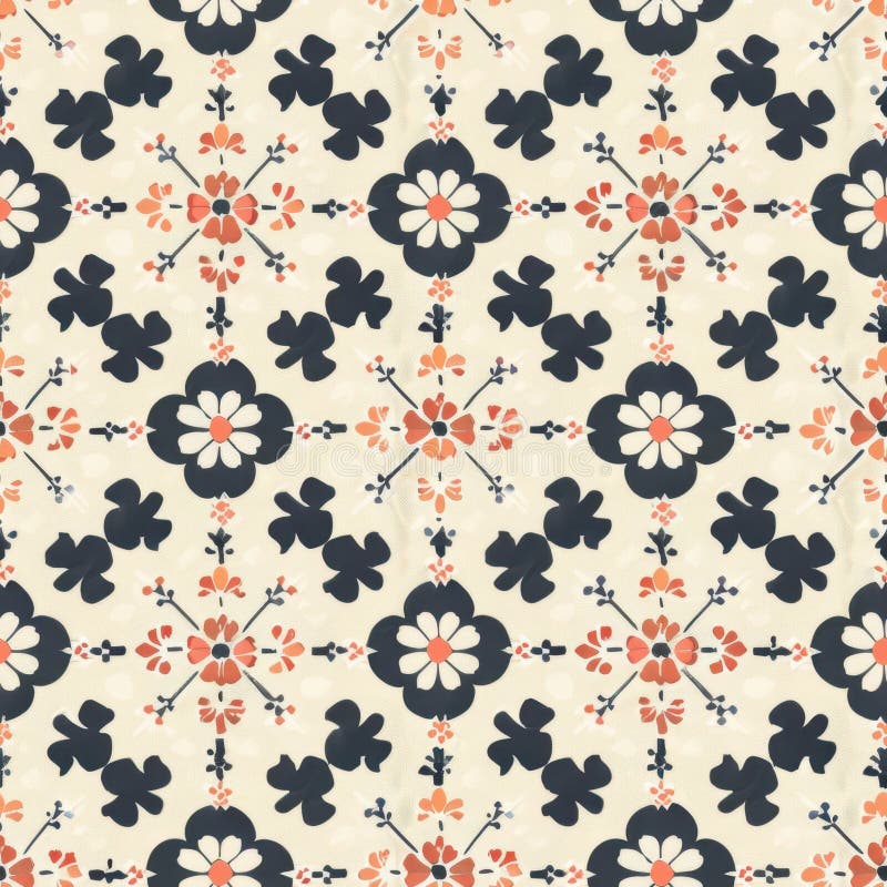 Elegant Floral Pattern Wallpaper with Vintage Charm Stock Image - Image ...