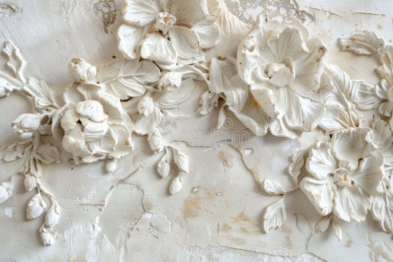 Elegant Floral Relief Design for Interior Decor and Art Projects Stock ...