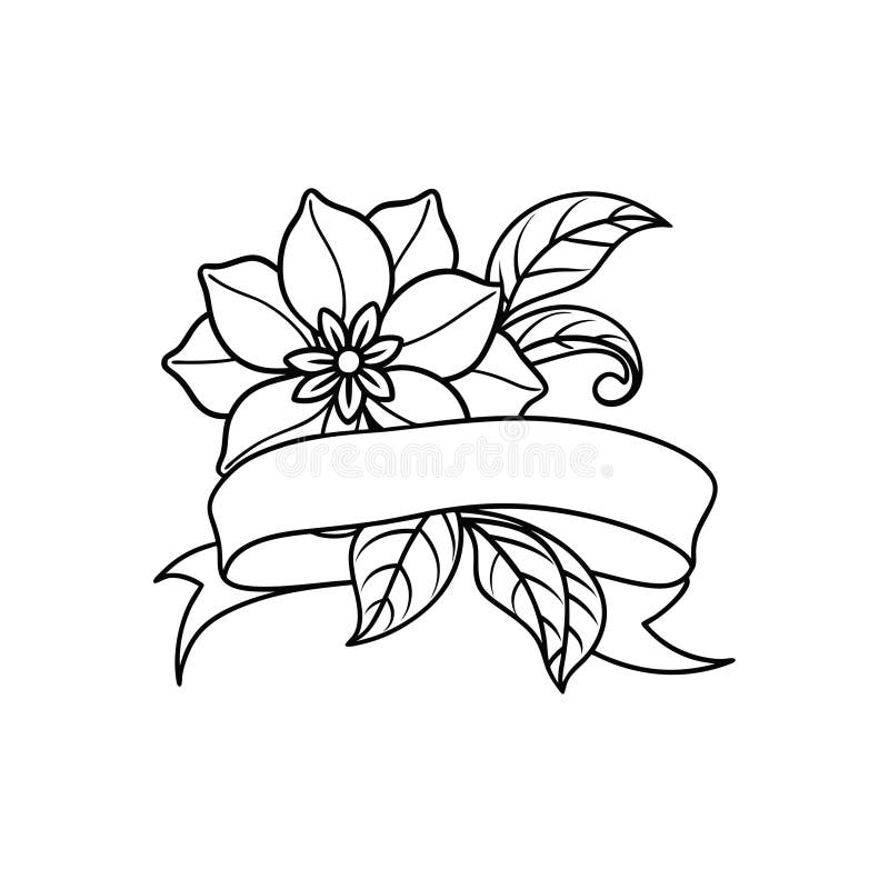 Elegant Floral Ribbon Design for Craft Projects.. Stock Illustration ...