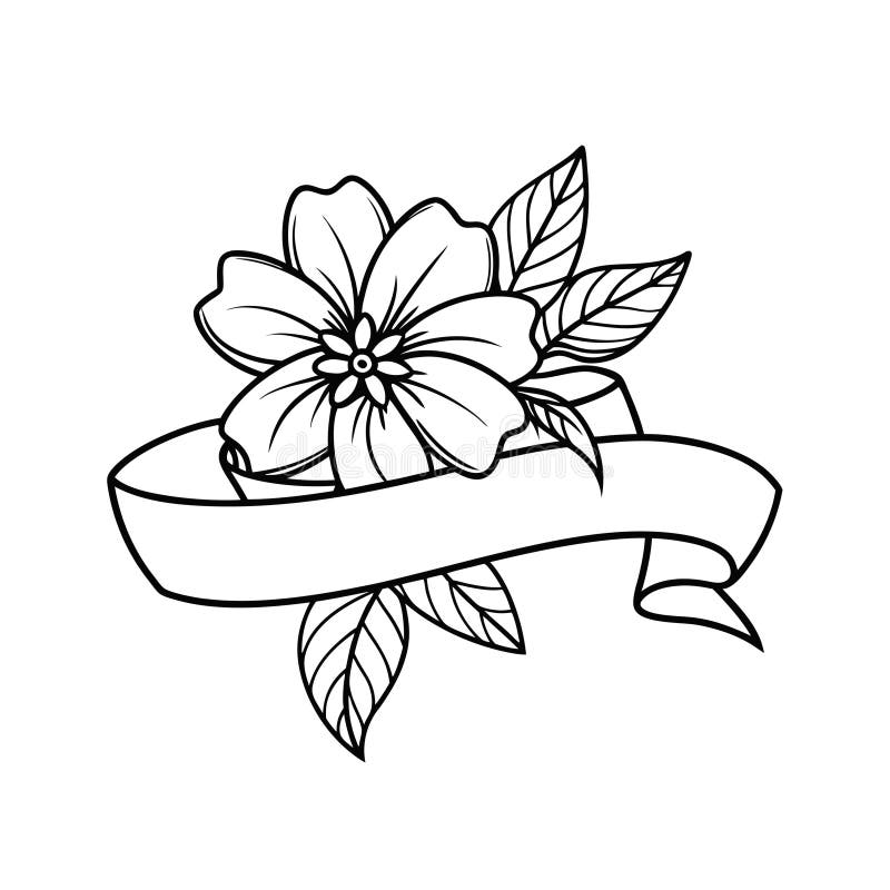 Elegant Floral Ribbon Design for Craft Projects.. Stock Illustration ...