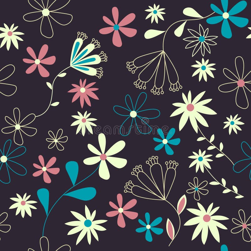 Elegant Floral Seamless Pattern Stock Vector - Illustration of ...