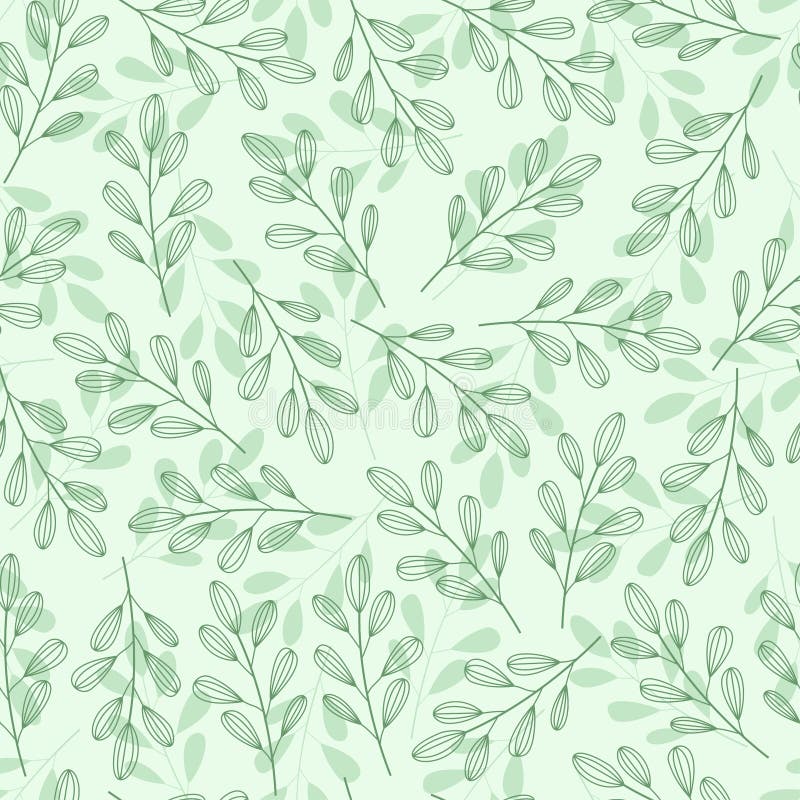 Elegant Floral Seamless Pattern of Abstract Branches. Repeat Texture ...
