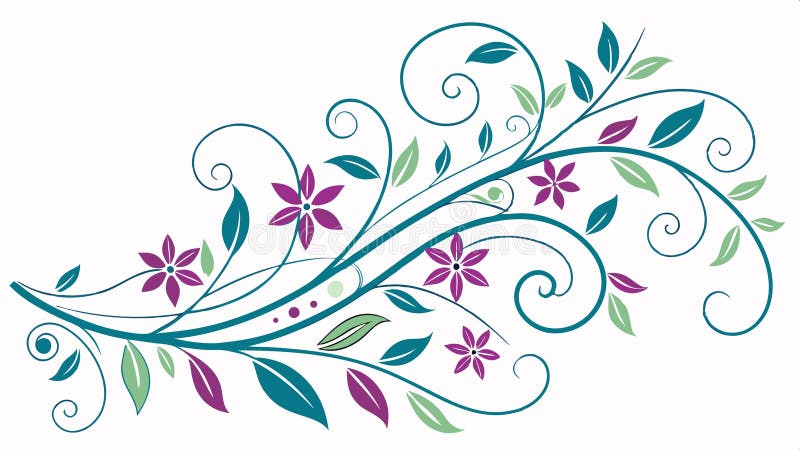 Elegant Floral Spray with Leaves and Small Decorative Elements Vector ...
