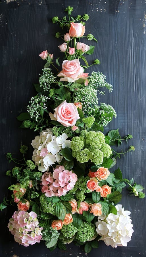Elegant Floral Triangle Arrangement Stunning Composition of Roses ...