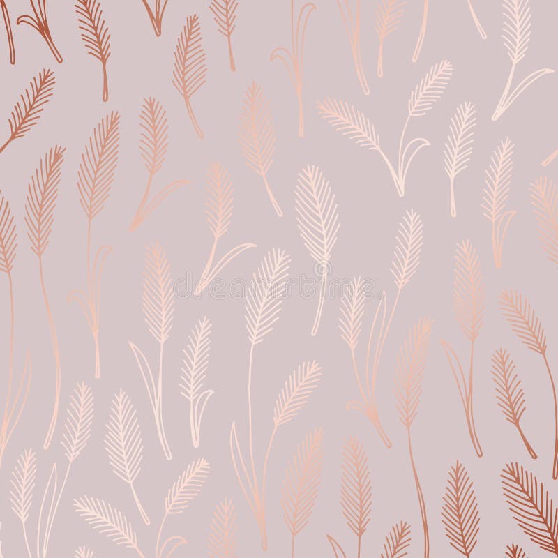 Elegant Floral Vector Pattern. Rose Gold Stock Vector - Illustration of ...