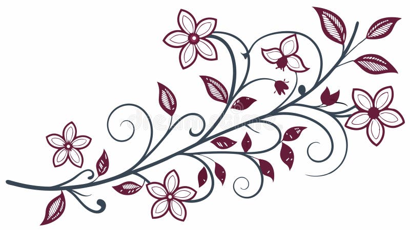 Elegant Floral Vine Pattern Vector Illustration, Vector Design ...