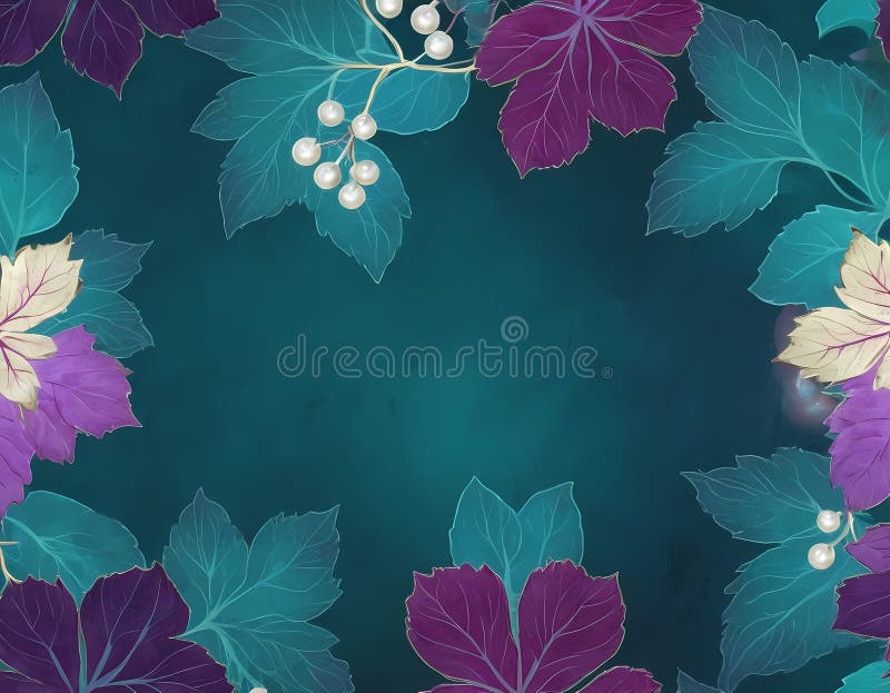 Elegant Floral Vines with Luminous Leaves and Gradient Background ...