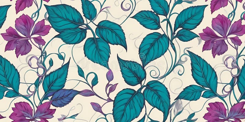 Elegant Floral Vines with Luminous Leaves and Gradient Background ...