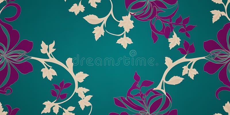 Elegant Floral Vines with Luminous Leaves and Gradient Background ...
