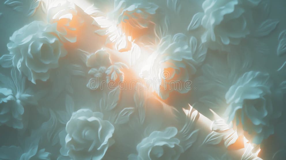 Elegant Floral Wall Texture with Raised Molding Pattern for Interior ...