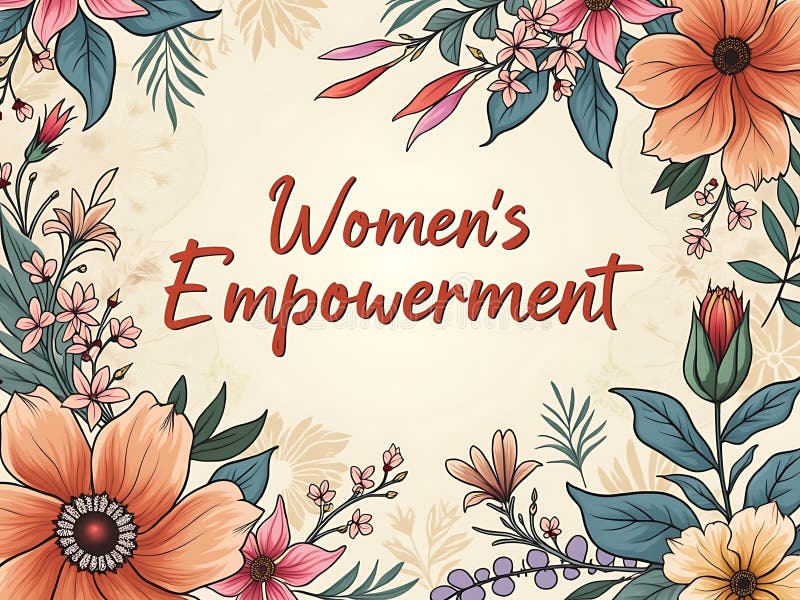 Elegant Floral Women S Empowerment Card Stock Illustration ...
