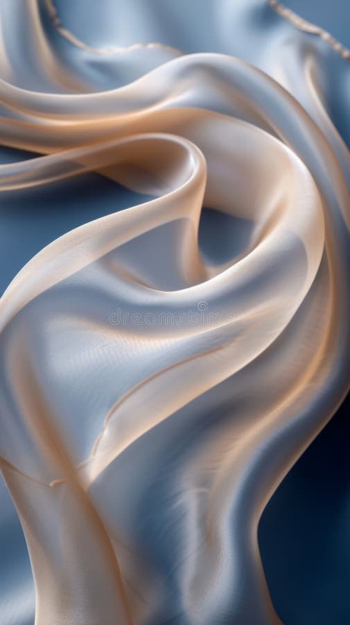 Elegant Flow of Sheer Fabric: Smooth Ripples and Soft Textures in ...