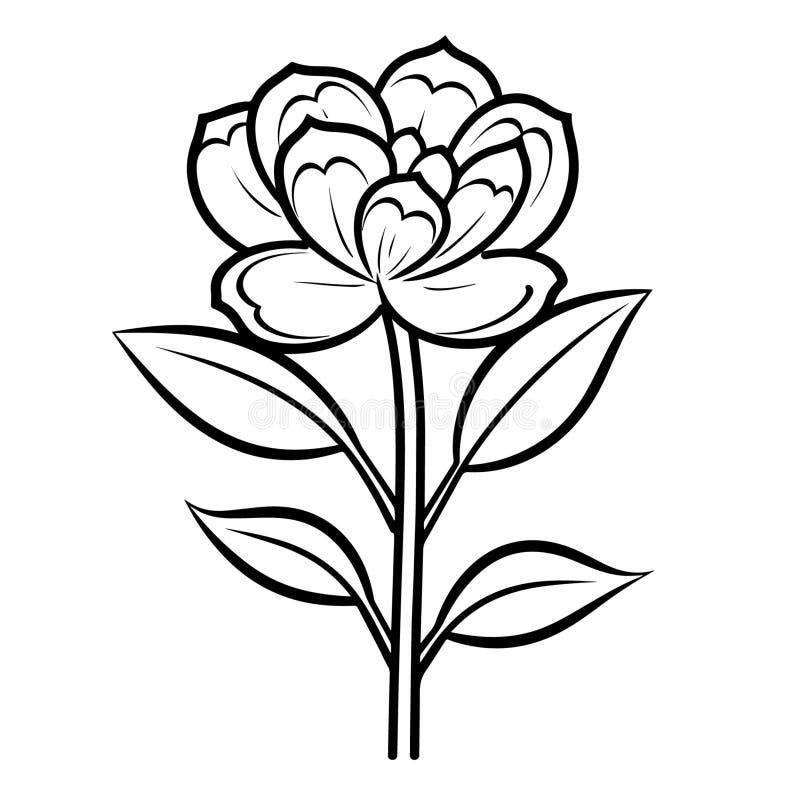 Elegant Flower Outline Icon in Vector Format for Decorative Designs ...
