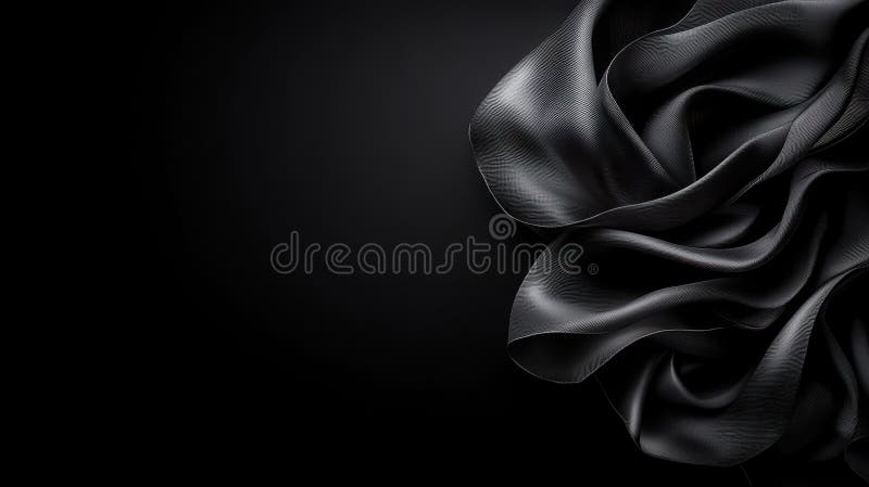 Elegant Flowing Black Fabric on Dark Background, Creating Dramatic ...