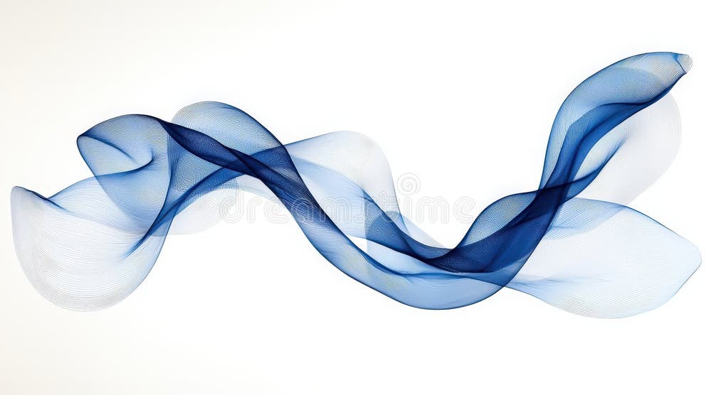 Elegant Flowing Blue Wave Abstract Design with Soft Transparency and ...