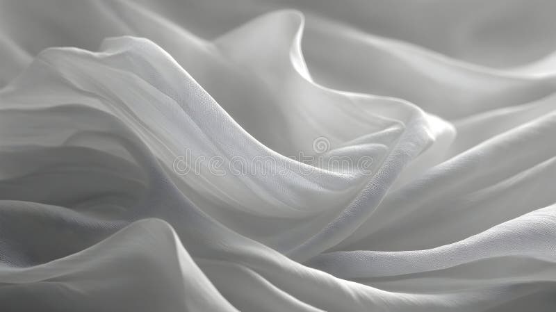 Elegant Flowing Fabric with Detailed Textures in Grayscale Creating ...