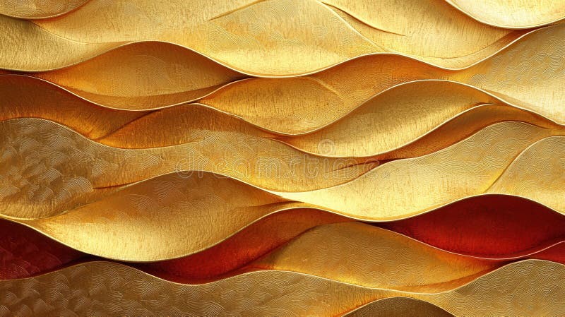 Elegant Flowing Gold Waves on a Textured Surface Background Stock ...
