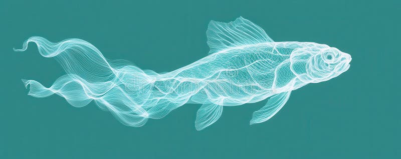 Elegant Flowing Lines of a Fish Illustration Stock Illustration ...
