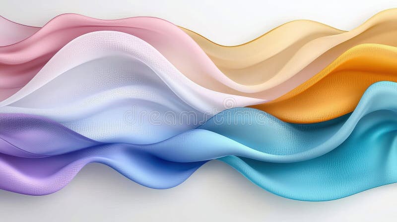 Elegant Flowing Satin Waves in Pastel Colors for Background or Design ...