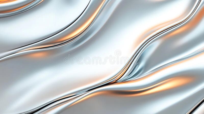 Elegant Flowing Silver Texture with Smooth Waves Stock Illustration ...