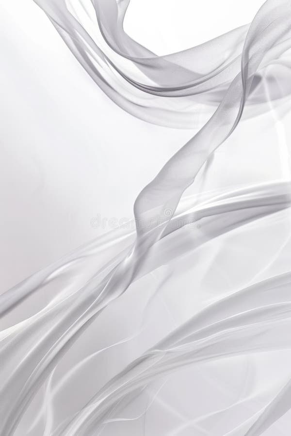 Elegant Flowing Translucent Fabric Against a Soft White Vertical ...