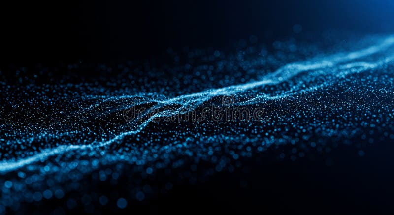 Abstract Blue Particle Wave Background Stock Image - Image of motion ...