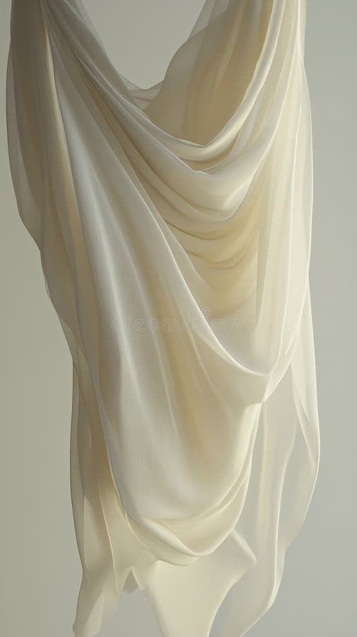 Elegant Flowing White Fabric Draped Beautifully Stock Illustration ...
