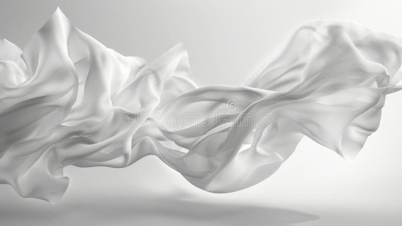 Elegant Flowing White Fabric in Motion with Minimalist Background for ...