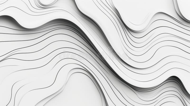 Elegant, Flowing White Lines on a Clean Background, Creating a Serene ...