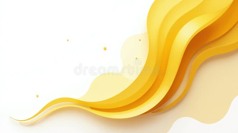 Elegant, Flowing Yellow Undulating Lines on a Pristine White Background ...